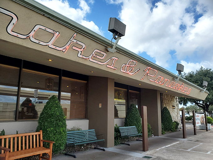 Classic diner signage that's been guiding hungry souls to hot coffee since disco was king.