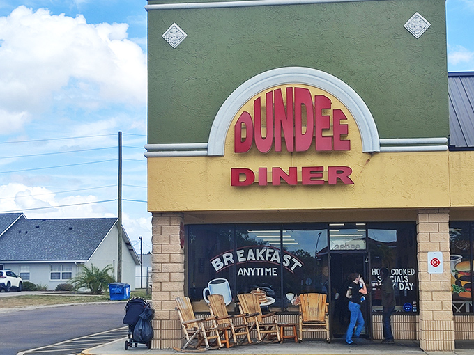 Green and yellow never looked so inviting - small town diners understand the art of hospitality.