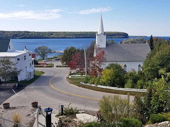 Ephraim's church steeple stands sentinel over the village, watching boats come and go as it has for generations.
