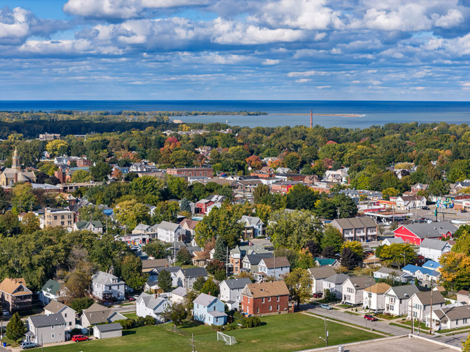 Erie's downtown marina sparkles with boats and possibilities, where waterfront retirement dreams become everyday reality for lucky residents.
