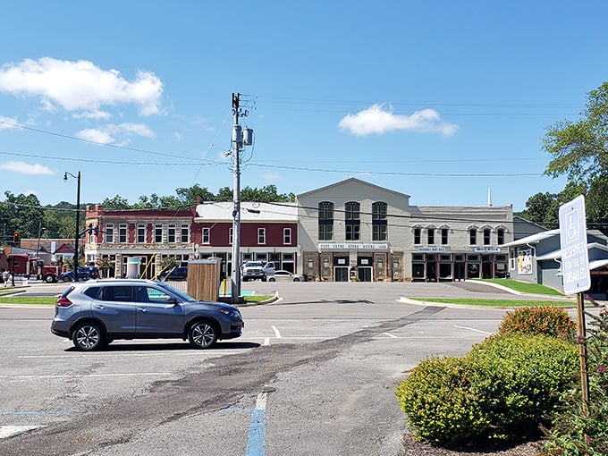These restored buildings blend old-world craftsmanship with modern small-town business sense perfectly.