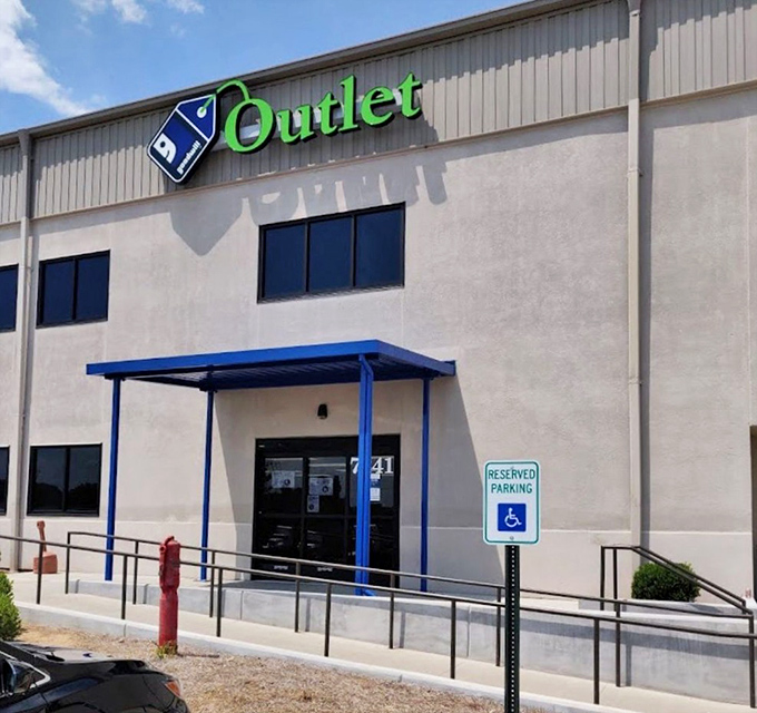 This entrance promises adventure &ndash; where shopping carts become treasure-hunting vessels. 