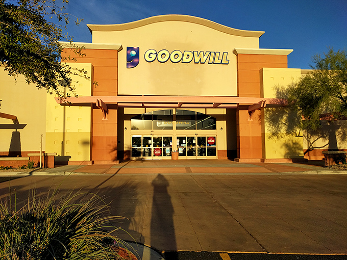 Desert mountains provide the perfect backdrop for this community-focused thrift store shopping destination experience.