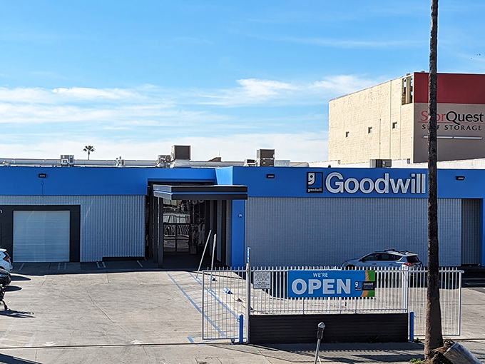 Even the loading dock looks organized - a sure sign that great finds await inside this thrift shopping destination.