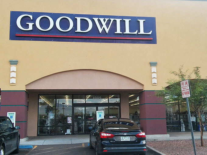 The simple storefront belies the carefully organized treasure cave waiting just beyond those glass doors.