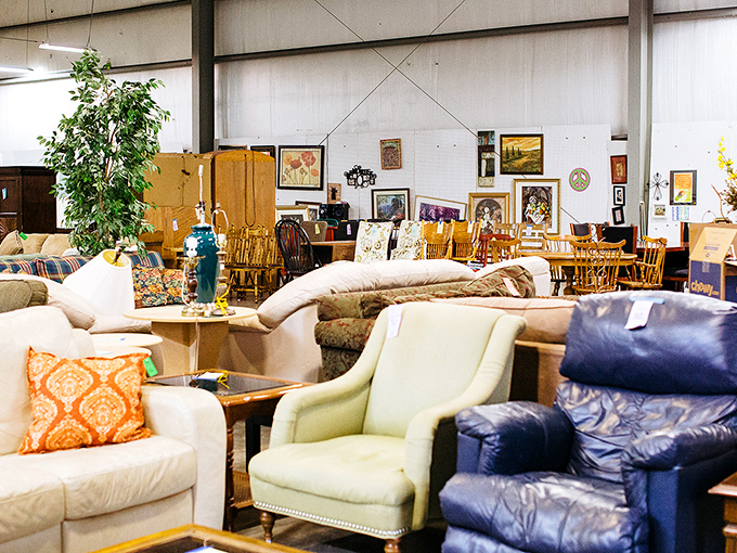 A sea of stylish furniture awaits new homes &ndash; like an HGTV show where everything's actually affordable!