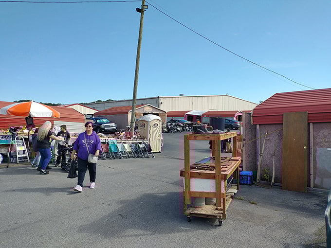 Organized chaos at its finest - rows of vendors creating the ultimate weekend shopping adventure.