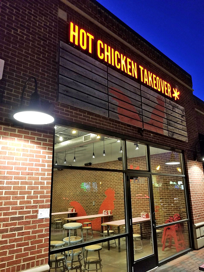 Those glowing windows reveal the fiery magic within, where brave souls test their heat tolerance limits.