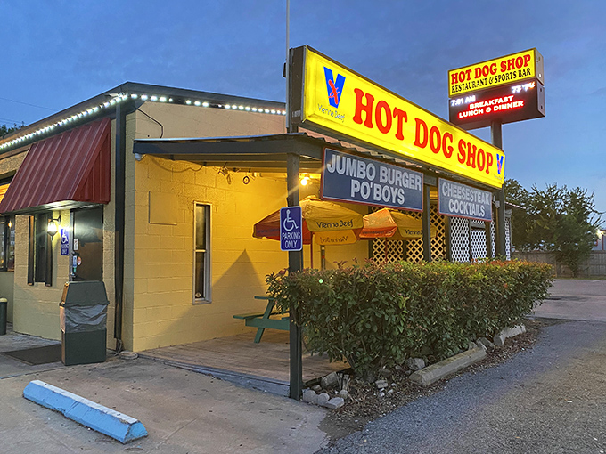 When the neon lights come on at this Houston classic, you know you're in for a no-frills hot dog experience that values flavor over flash.