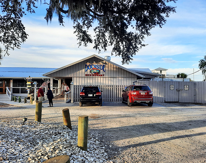 A visit to the welcoming Johnson Creek Tavern offers you a cozy atmosphere and beautiful views under the coastal trees.