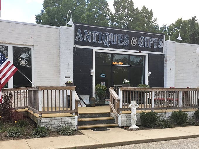 Bright flags welcome visitors to this treasure trove of Maryland history. The simple storefront gives no hint of the complex stories waiting to be discovered.