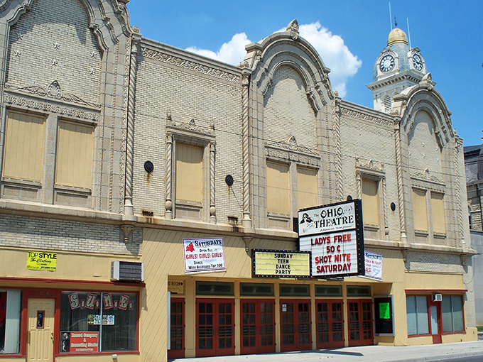 The Ohio Theatre's vintage marquee in Lima promises entertainment that rivals big-city venues at small-town prices.