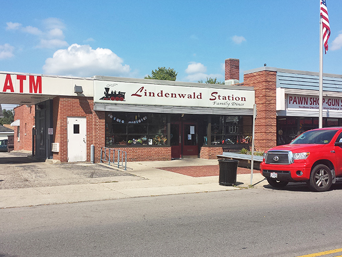 The vintage railway aesthetic of Lindenwald Station isn't just for show. Inside, comfort food arrives right on schedule.