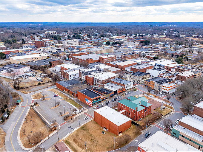 This bird's-eye view of Martinsville reveals the perfect small-city layout&mdash;compact enough to know your neighbors, large enough for amenities.