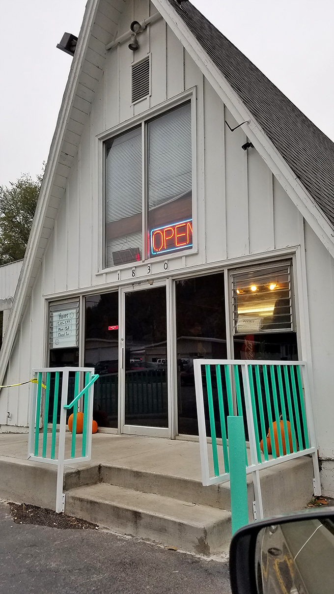 This classic A-frame building holds more donut wisdom than a library holds books.
