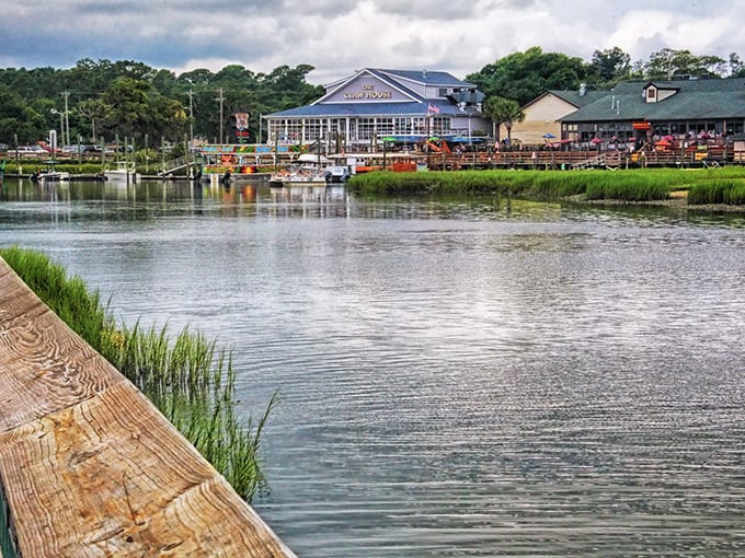 The Marsh Walk in Murrells Inlet offers waterfront dining and shopping without requiring you to take out a second mortgage.