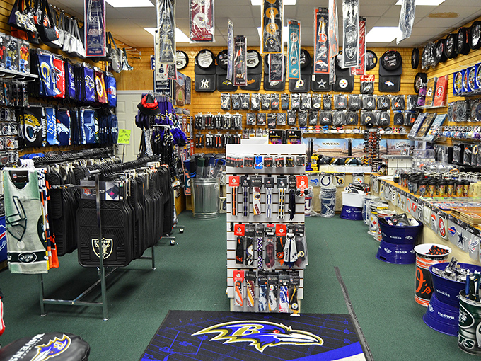 Ravens purple and Orioles orange create a colorful shrine to Baltimore's beloved sports heritage.