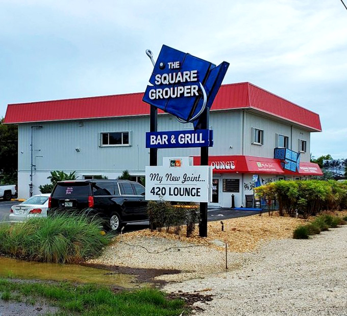 That fishing hook sign tells you everything you need to know&mdash;this Cudjoe Key spot takes its grouper seriously. The 420 Lounge next door? That's just a bonus!