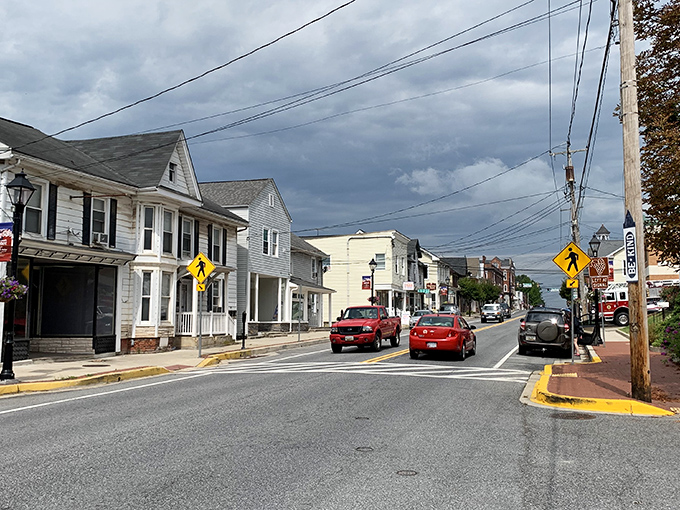 Downtown Taneytown, where the biggest traffic jam is three cars waiting for a parking spot. 