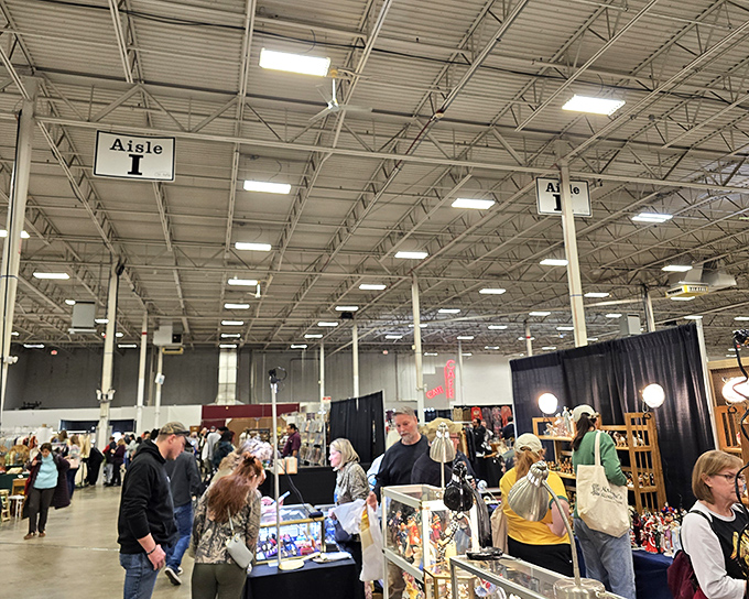 High ceilings and bright lights create an impressive backdrop for serious treasure hunting adventures.
