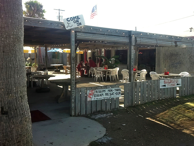 Come for the rustic outdoor seating, stay for seafood feasts that require both hands and plenty of napkins.