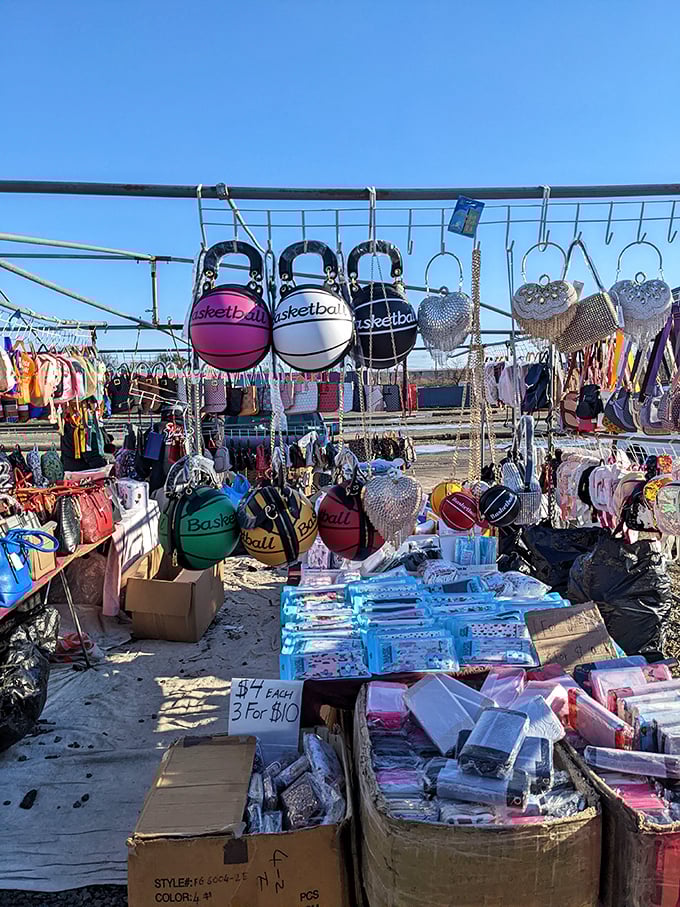 Colorful basketballs and endless possibilities remind us that flea markets are playgrounds for grown-up treasure hunters.