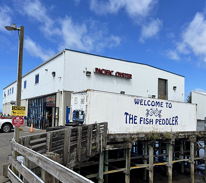 When a working dock welcomes you to "The Fish Peddler," you know authenticity is on the menu.