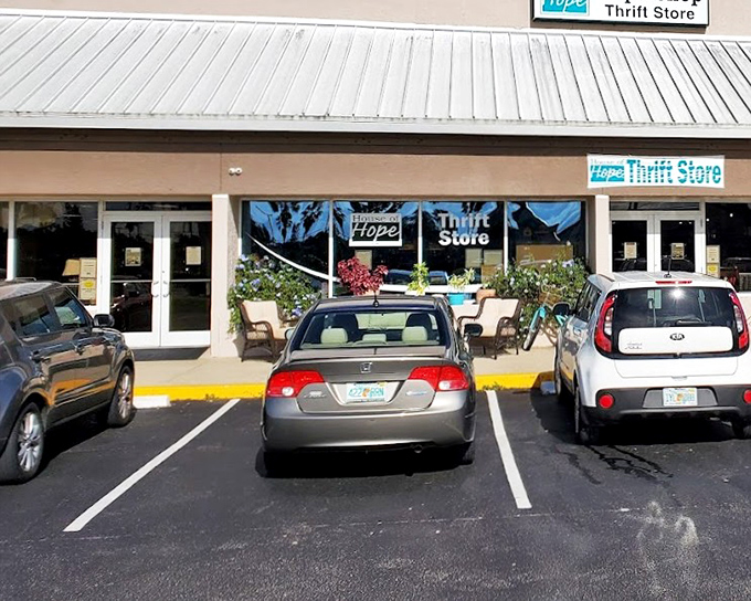 Hope Thrift Store's welcoming exterior promises finds that spark joy without emptying wallets.