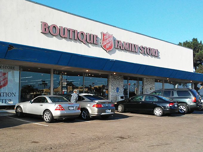 The Salvation Army's familiar red shield signals salvation for your wallet. This San Diego location offers a bounty of secondhand surprises.