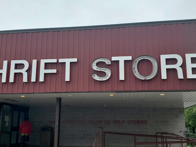 The familiar red and white signage welcomes bargain hunters into a world of affordable home furnishing possibilities.