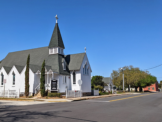 That white church steeple reaches skyward while your cost of living stays wonderfully earthbound.