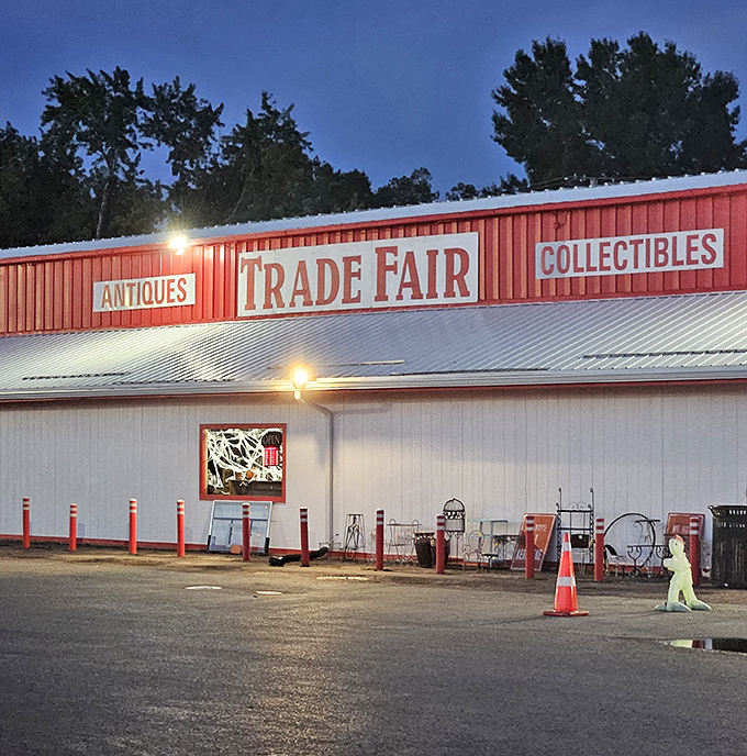 Red barn charm meets serious antique business, where every booth holds potential treasures from America's fascinating commercial past.