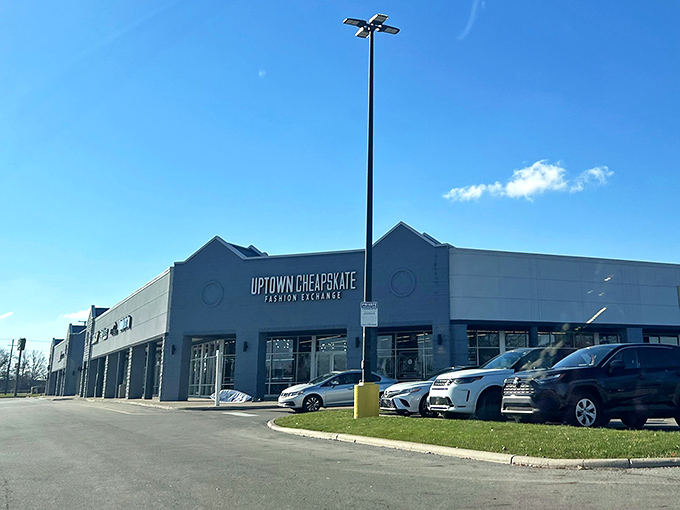 Modern architecture meets vintage finds - it's like The Jetsons decided to go thrifting. 