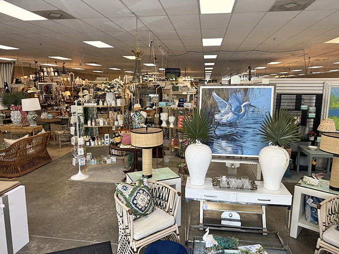 Coastal elegance meets vintage style! This bright, beautiful space feels like Martha Stewart's dream antique shop by the sea.