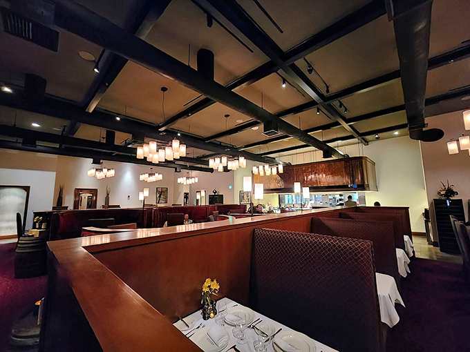 Vintage's elegant interior proves that wilderness dining can be both rustic and remarkably refined.