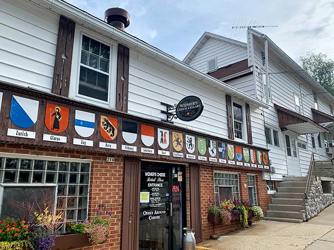 Widmer's colorful heritage shields tell a story of cheese-making tradition that spans generations.