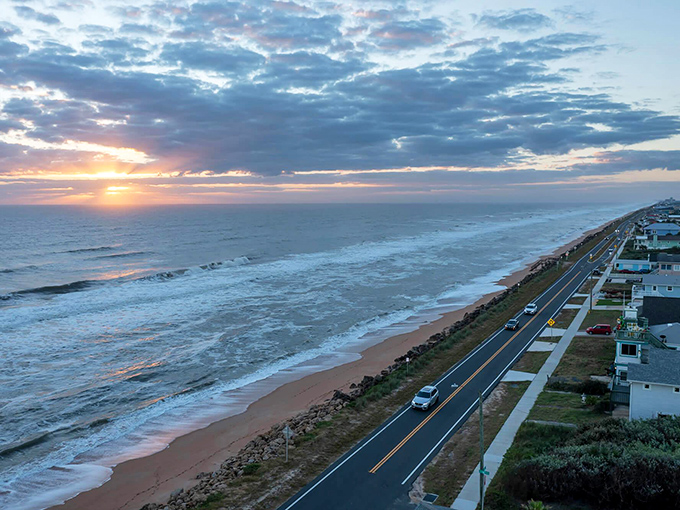 Sunset paints A1A in golden hour glory, making even the pavement look Instagram-worthy.