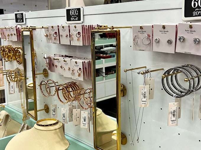 Kate Spade's jewelry display&mdash;where "just browsing" transforms into "I definitely need those earrings" faster than you can say "60% off retail."