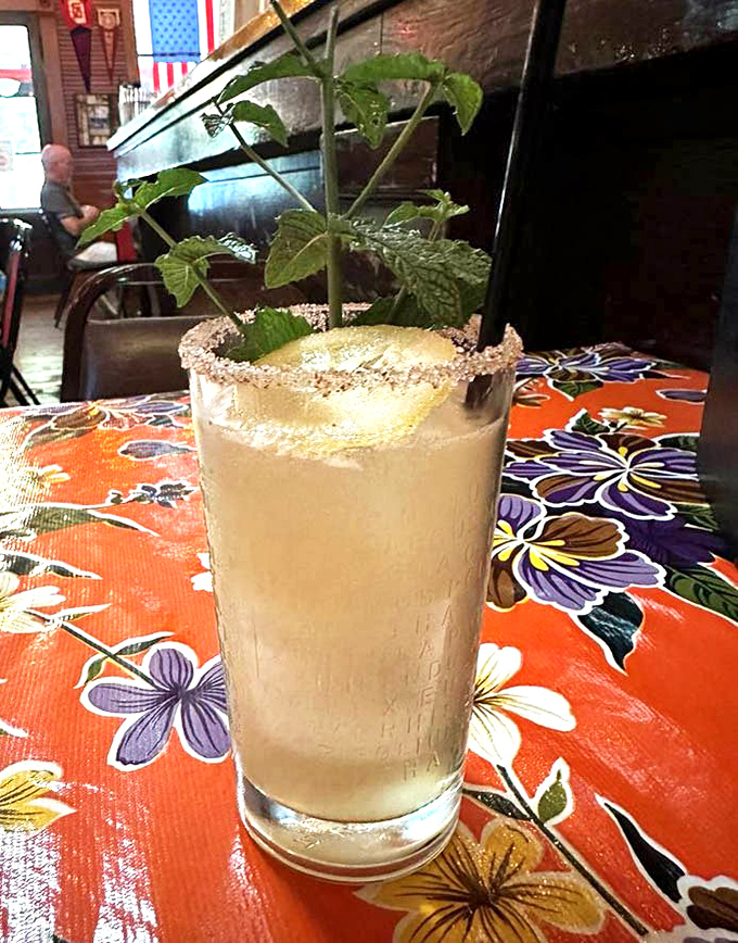 Not just a drink, but a garden in a glass. This adult lemonade with fresh mint might just make you forget you waited two hours for your table.