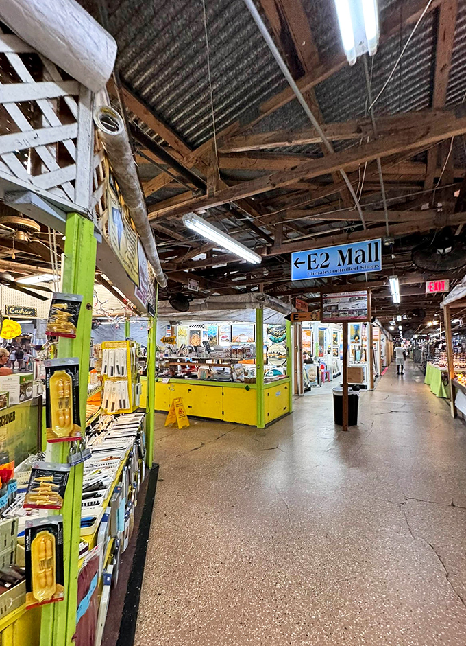 Follow the blue sign to the E2 Mall, where each stall is like opening another present on a never-ending Christmas morning.