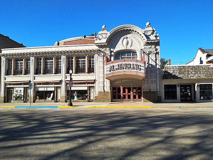 The Al. Ringling Theatre's ornate facade promises entertainment as grand as its architecture, a reminder of when going to the movies was truly an event.