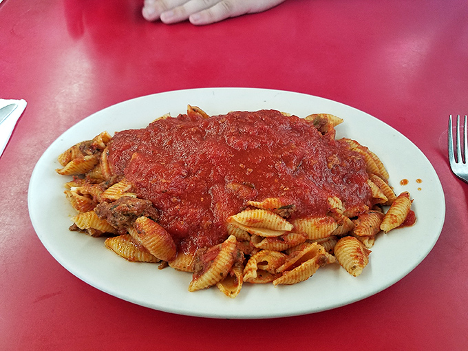 American Chop Suey that would make your grandmother nod in approval &ndash; pasta swimming in rich tomato sauce, comfort food that defies culinary trends.