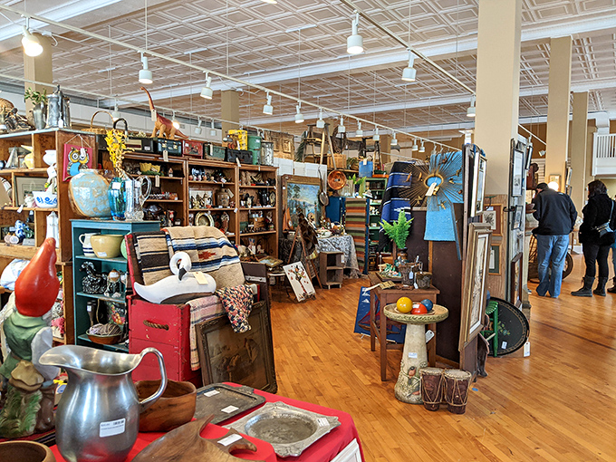 Every vendor booth tells a different story, from farmhouse chic to Victorian elegance, proving that good taste is timeless but decorating trends are hilariously cyclical.