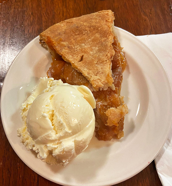 Olallieberry pie &agrave; la mode &ndash; the flaky crust and sweet-tart filling performing a perfect duet with vanilla ice cream's creamy backup vocals.