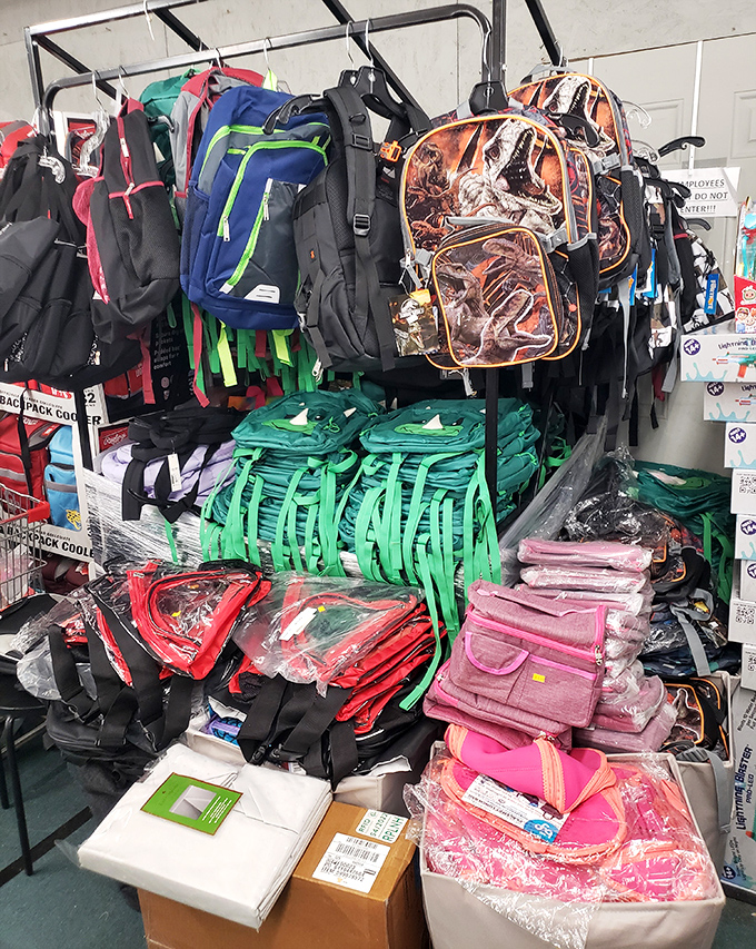 Backpack central where students can gear up for school without parents having nervous breakdowns.
