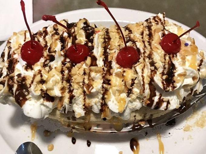 This banana split could double as a centerpiece at a wedding &ndash; if anyone could resist eating it long enough.