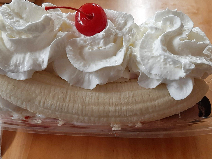 The banana split that launched a thousand diet cheat days. Whipped cream mountains atop ice cream valleys with a cherry summit.