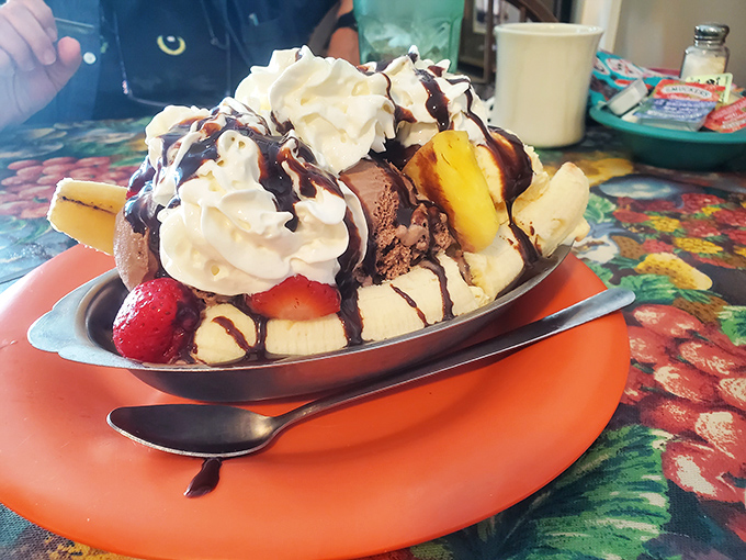 This banana split isn't just dessert&mdash;it's architecture. A monument to the glory days when calories didn't count.