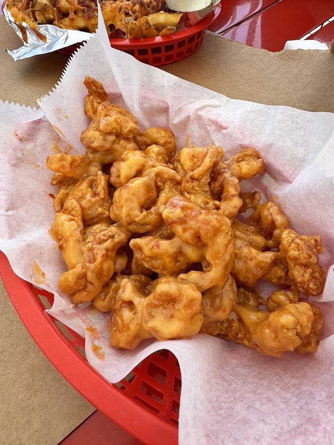 Bang Bang Shrimp that delivers on its explosive name. Golden-fried morsels tossed in a sauce that's equal parts creamy, spicy, and addictive.