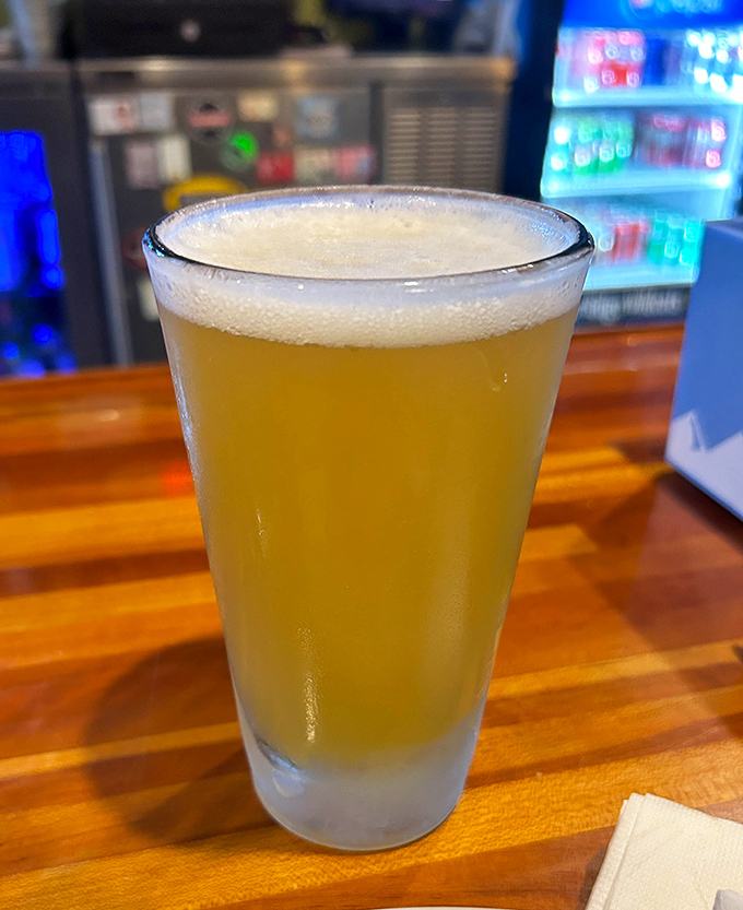 Nothing complements a great burger like a properly poured beer, its golden hue promising refreshment after a day of Illinois exploration.